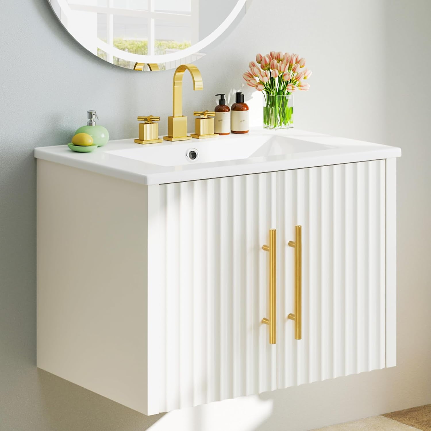 DWVO 24" Bathroom Vanity with Sink, Floating Vanities Bathroom with 2 ...