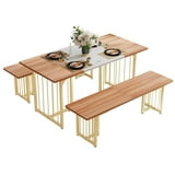 DWVO 3-Piece Dining Room Set Modern Kitchen Table Set with Rectangular ...
