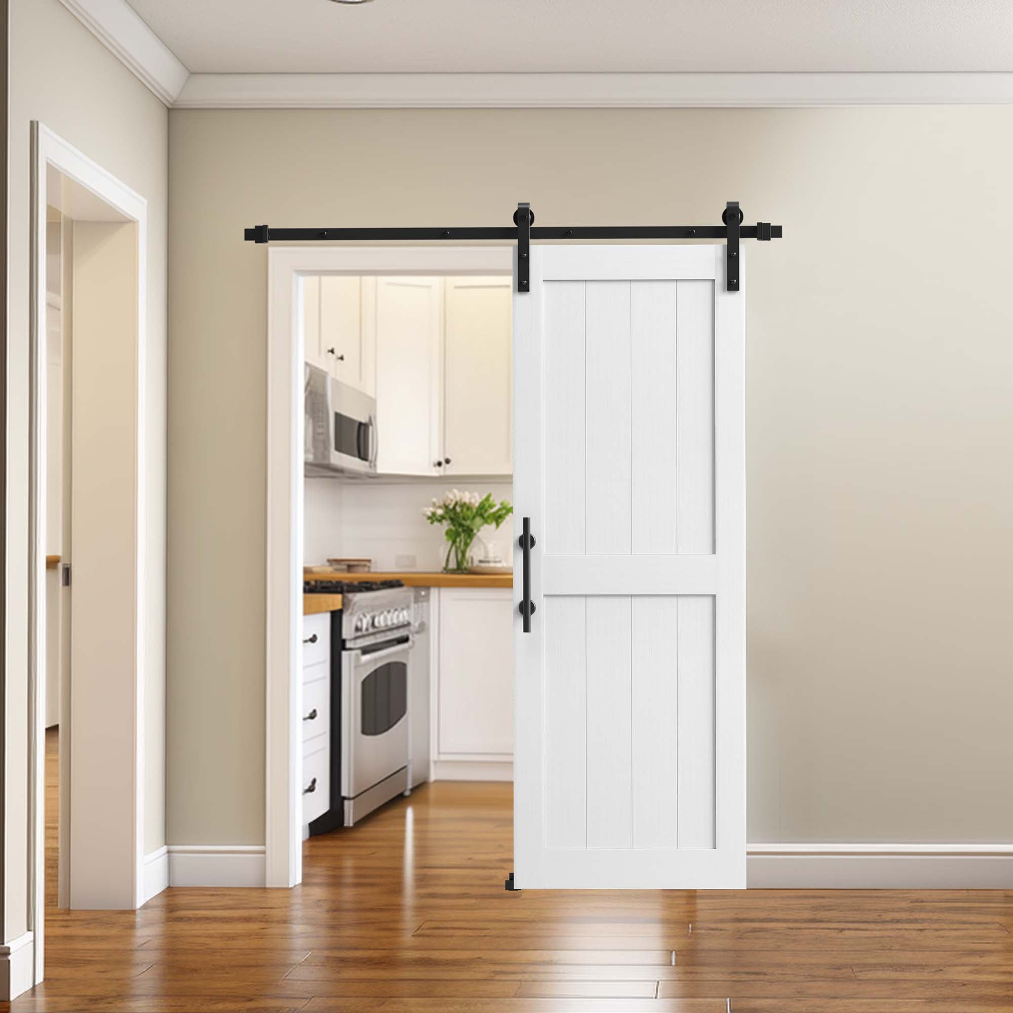 DWVO 30" Sliding Barn Door, Single Track Sliding Barn Door with Handle ...
