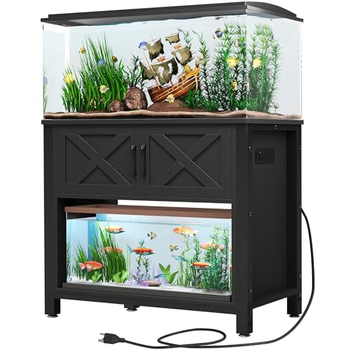 DWVO 40-55 Gallon Aquarium Stand with Power Outlets, Cabinet for Fish ...