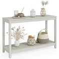 DWVO 48in Modern Farmhouse Console Table, Wood Outdoor Console Table ...