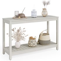 Dextrus 38.3in Modern Farmhouse Entryway Table with Storage Shelves ...