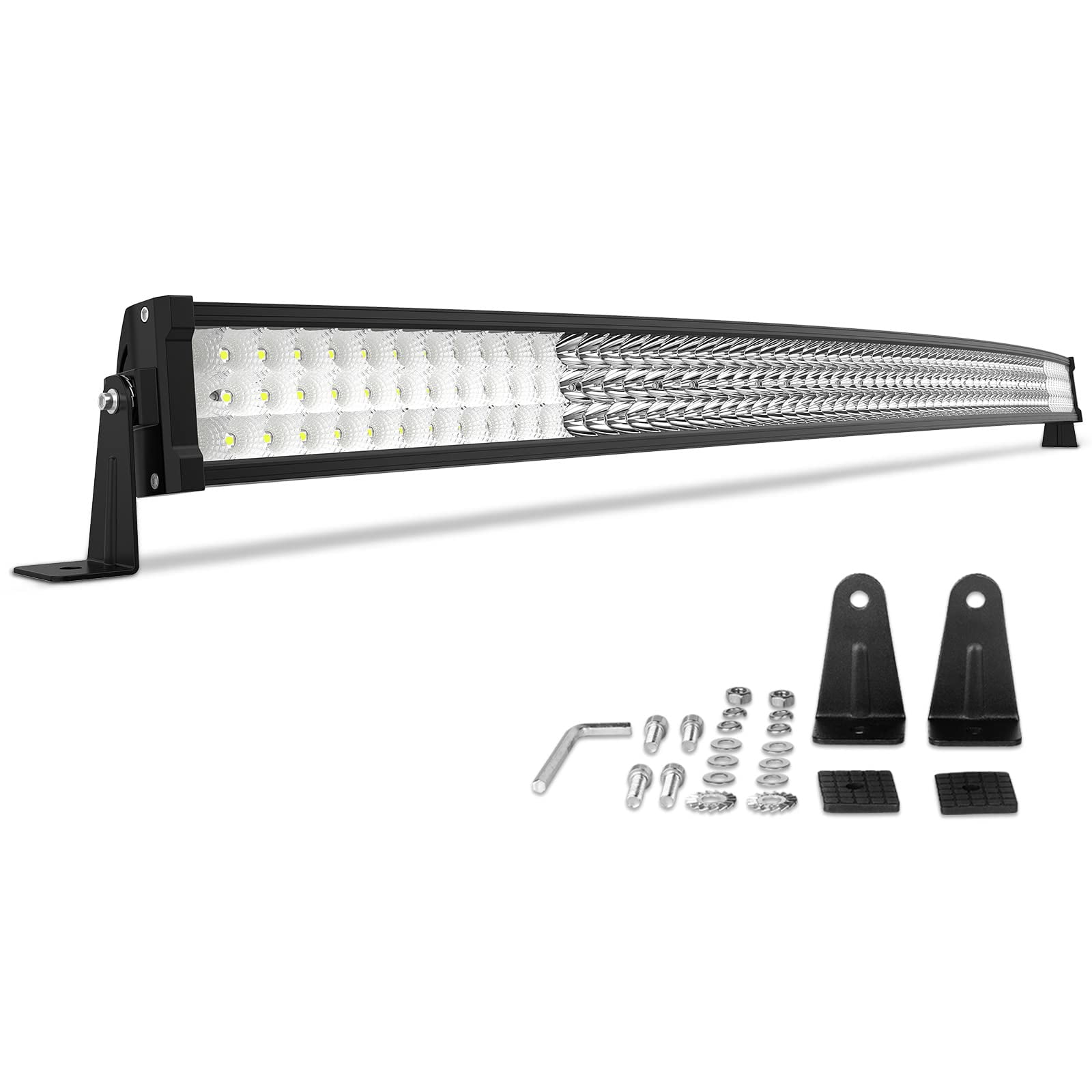 DWVO 50 Inch LED Light Bar Triple Row Curved Led Bar Spot & Flood Combo ...