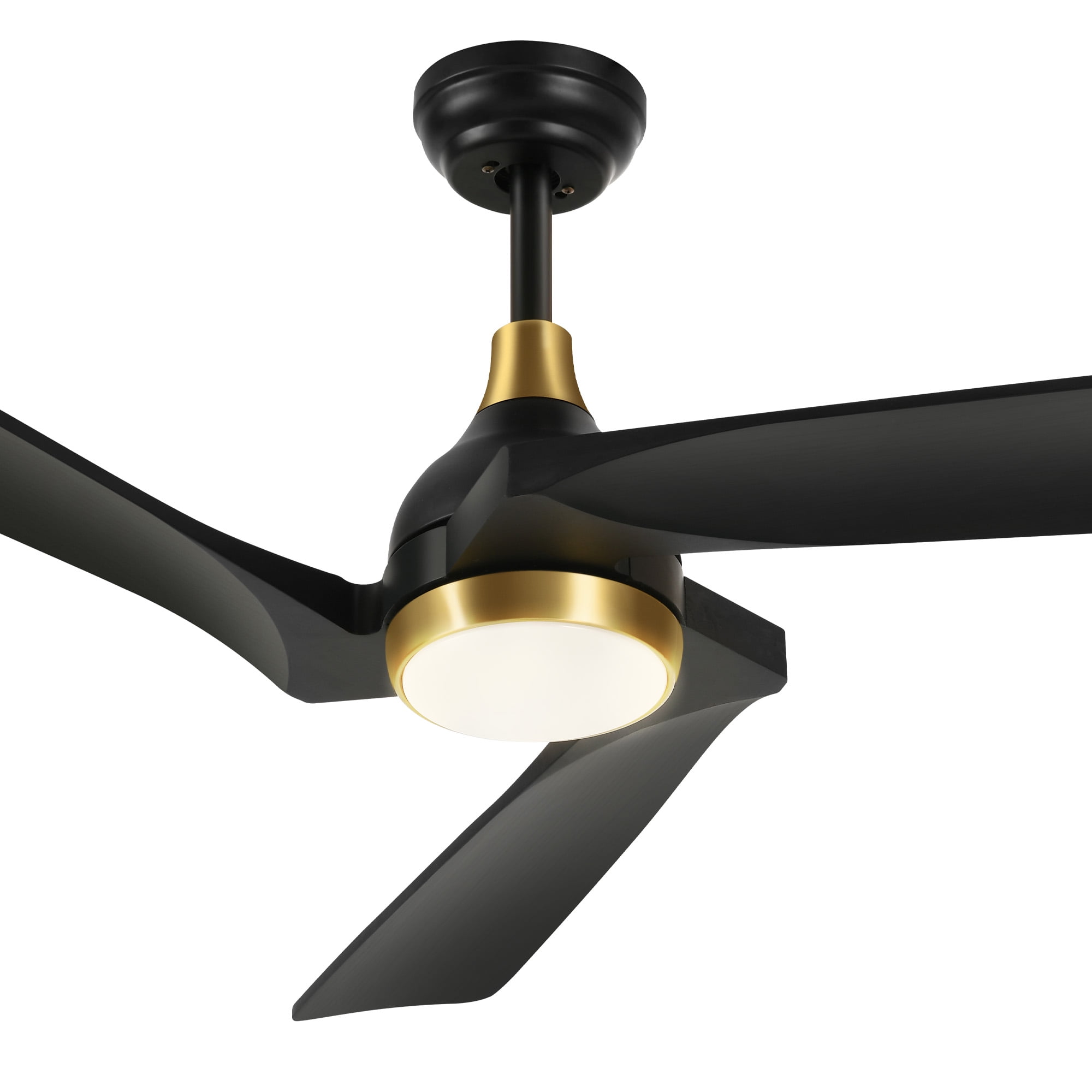 DWVO 52in Black Ceiling Fans with Light and Remote, Dimmable Fanlight ...
