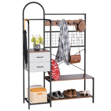 Linon Peggy Wood Pyramid Hall Tree in White - Walmart.com