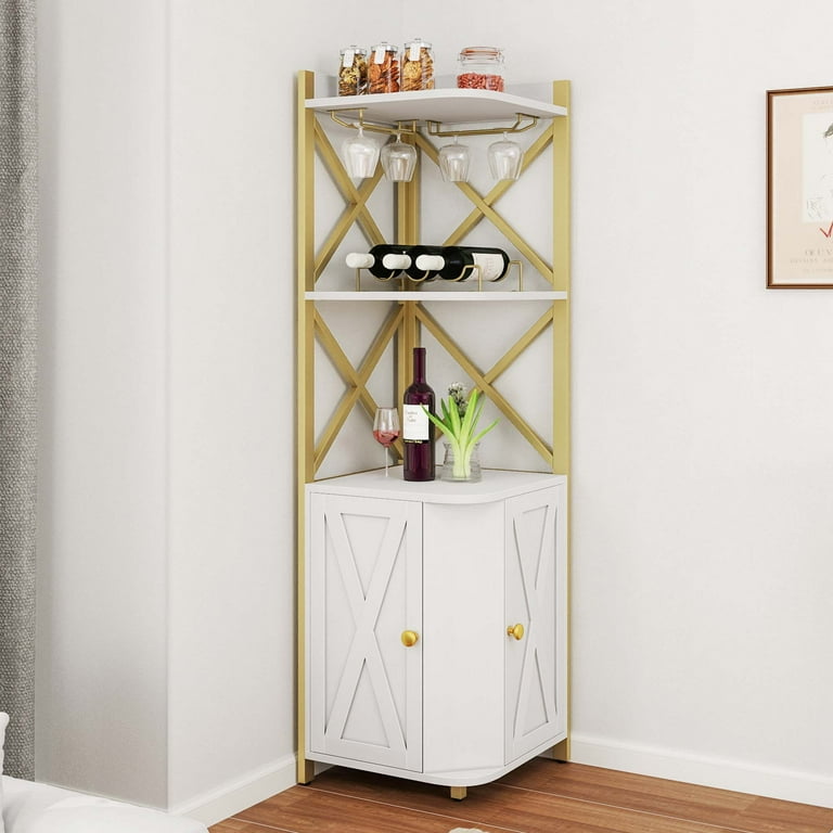 corner bar unit white