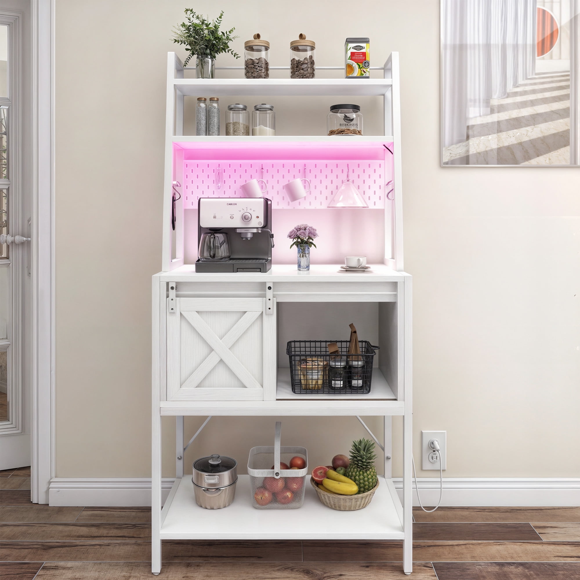 DWVO 65" Kitchen Baker's Rack with Power Outlet and LED Light, 5-Tier ...