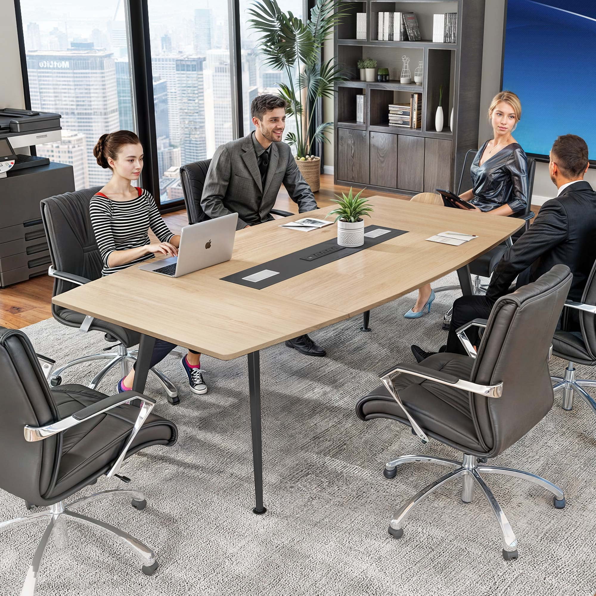DWVO 6FT Conference Table, 70.8"L Large Meeting Table with Rectangle ...