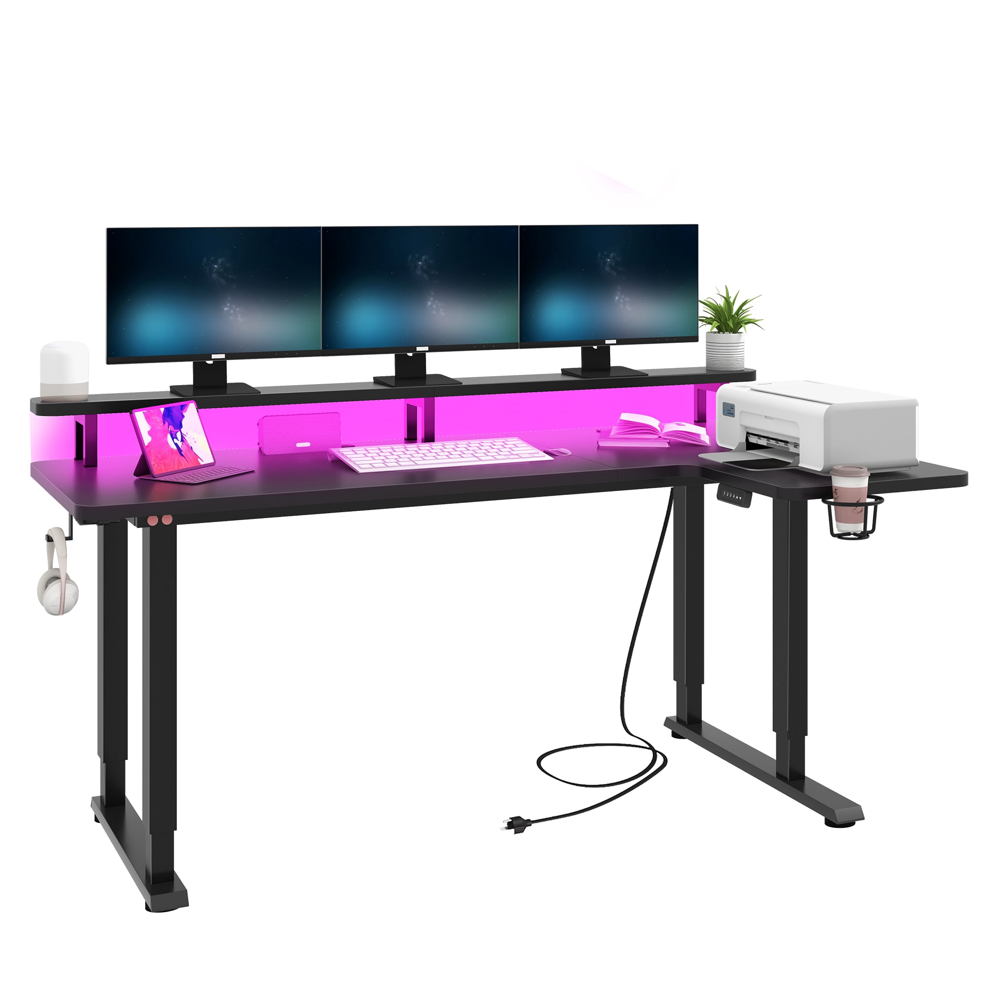 DWVO 70.8" W Home Office Electric Height Adjustable Standing Desk, L ...