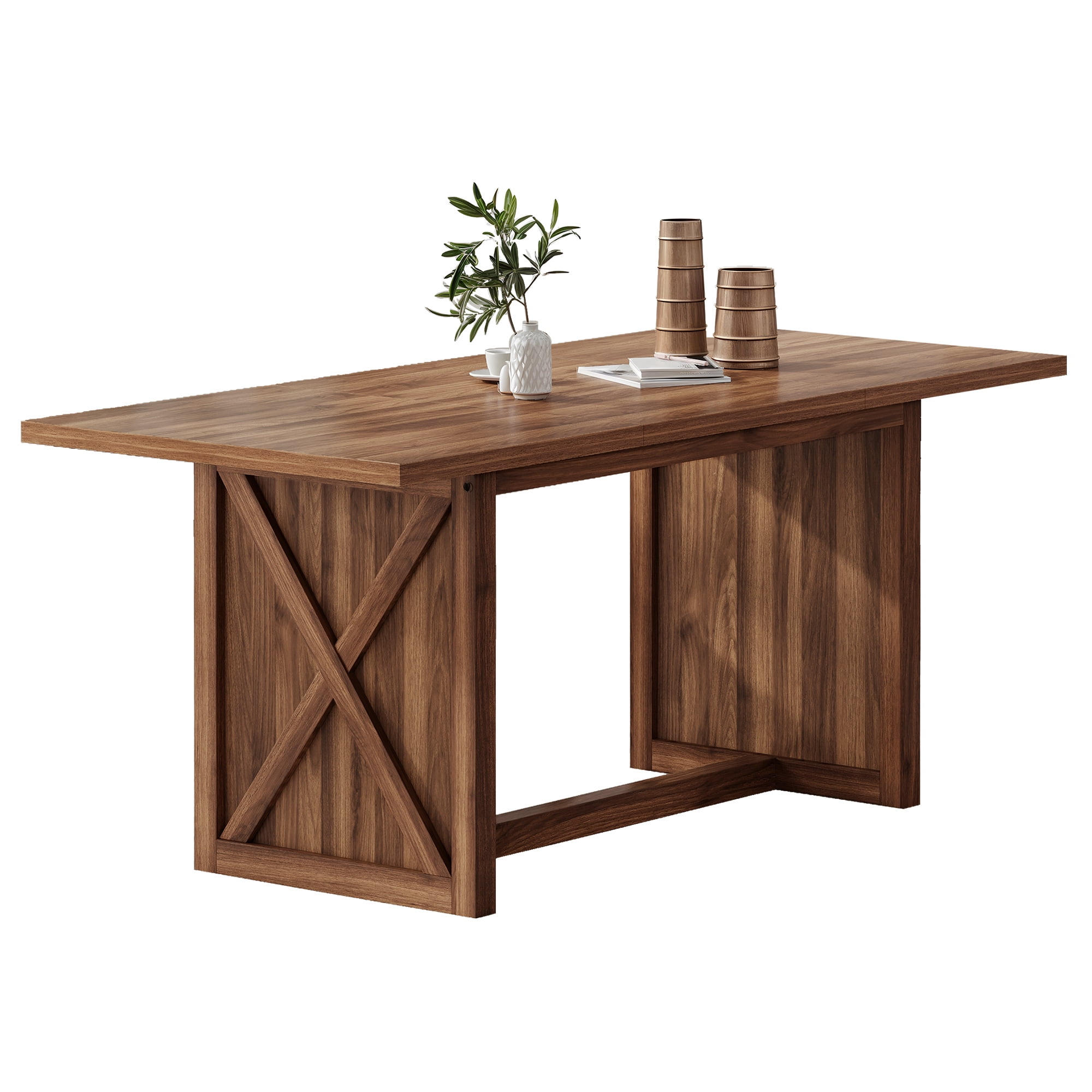 DWVO 71 inch Farmhouse Dining Table for 6 to 8, Modern Rectangular ...