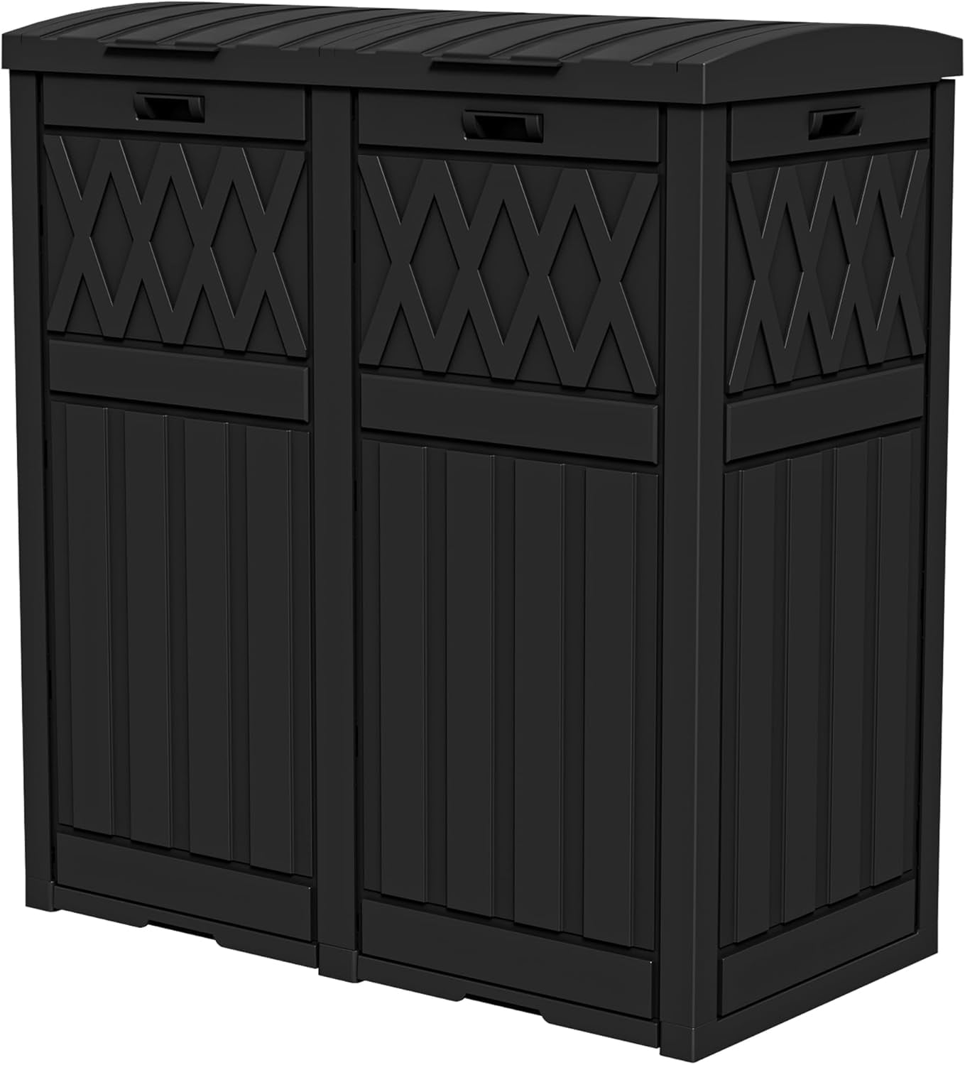 DWVO 76 Gallon Garbage Dual Can, Resin Outdoor Trash Can with Tiered ...