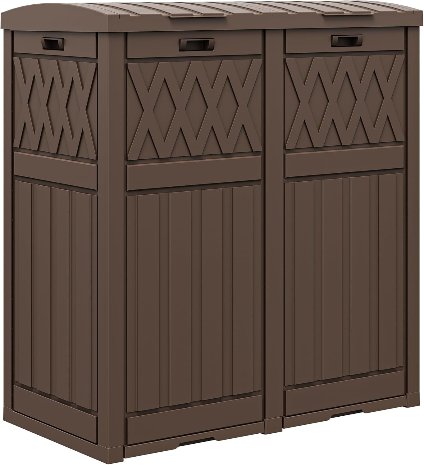 DWVO 76 Gallon Garbage Dual Can, Resin Outdoor Trash Can with Tiered ...