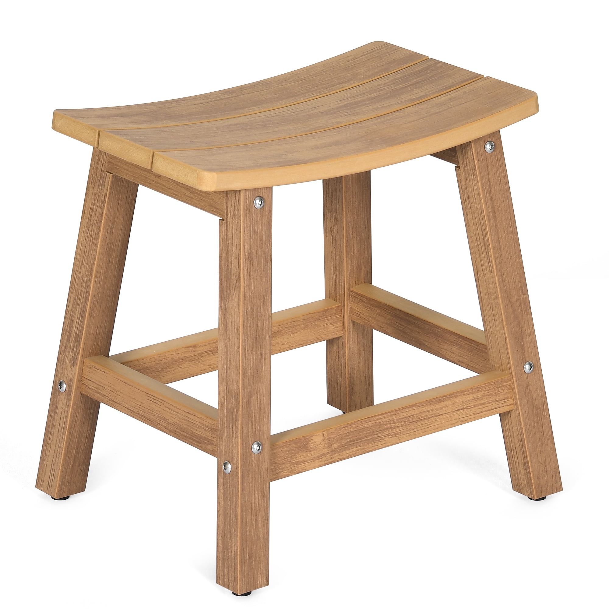 DWVO Bathroom Bench Bamboo Wood Shower Stool Non-slip Waterproof Shower ...