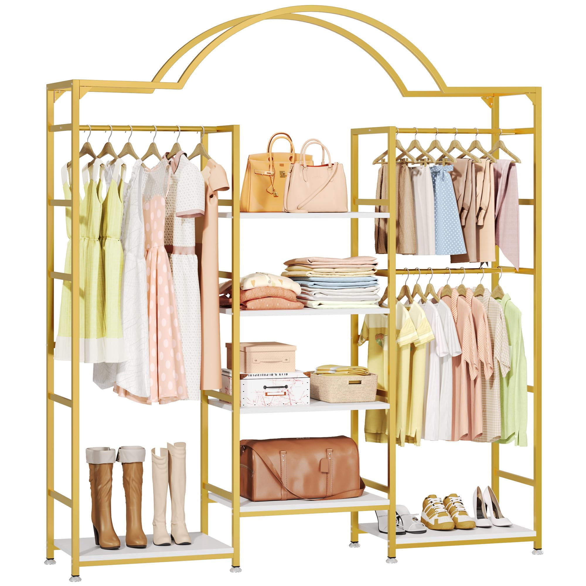 DWVO Closet Organizer Rack, Freestanding Clothing Storage System ...