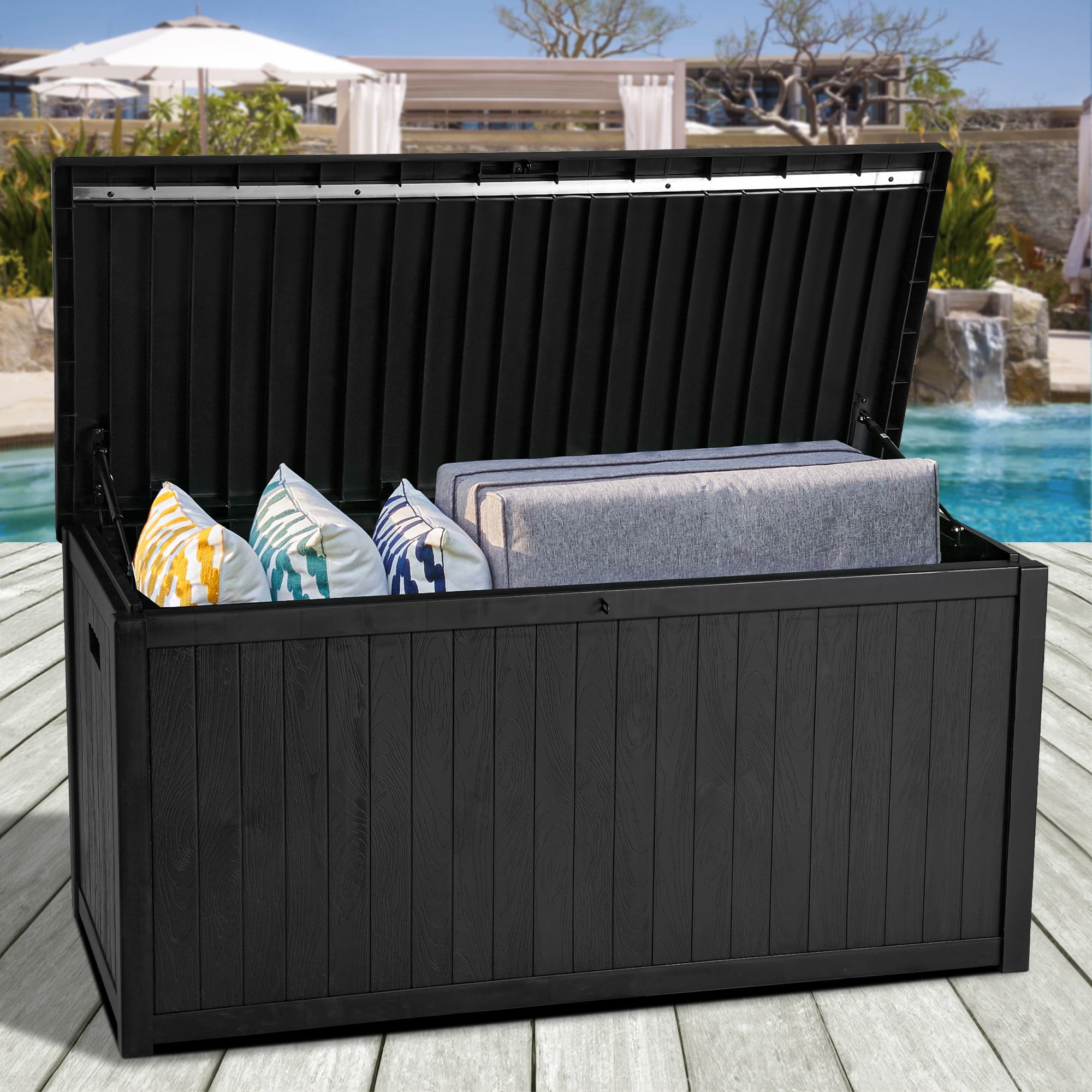 DWVO Deck Box: Large Outdoor Storage Container 114 Gallon for Outdoor ...