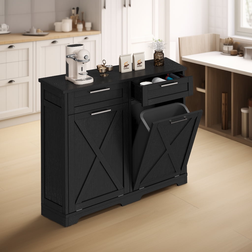 DWVO Dextrus Kitchen Tilt Out Trash Can Cabinet, 10 Gallon Freestanding ...