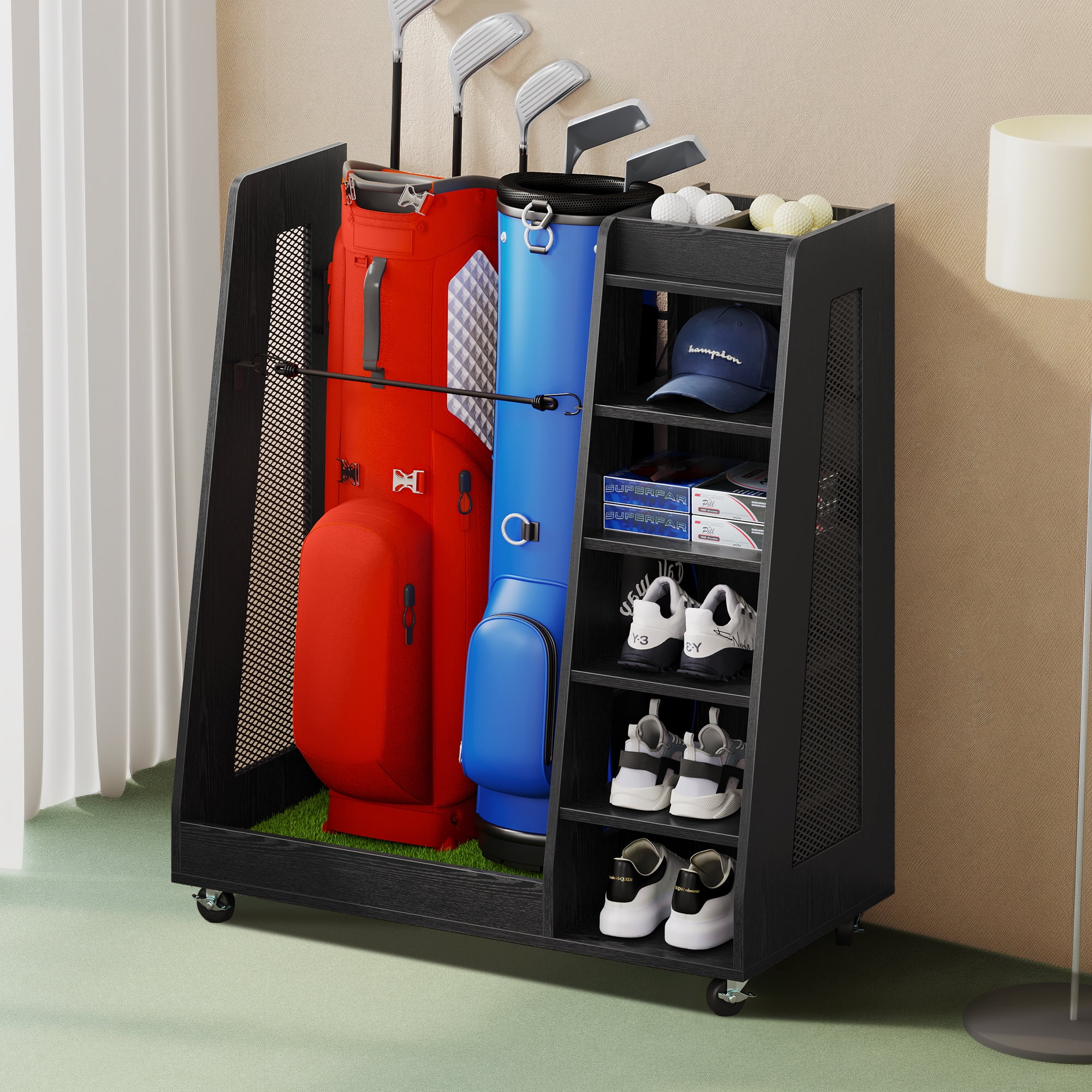 DWVO Golf Storage Rack Garage Organizer Golf Bag Storage Stand Rack ...