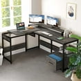 DWVO L Shaped Computer Desk with File Drawer, 65" L Shaped Desk with ...