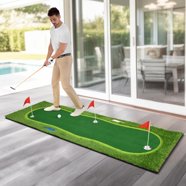 Costway Putting Green Practice Golf Putting Mat with Auto Ball Return ...