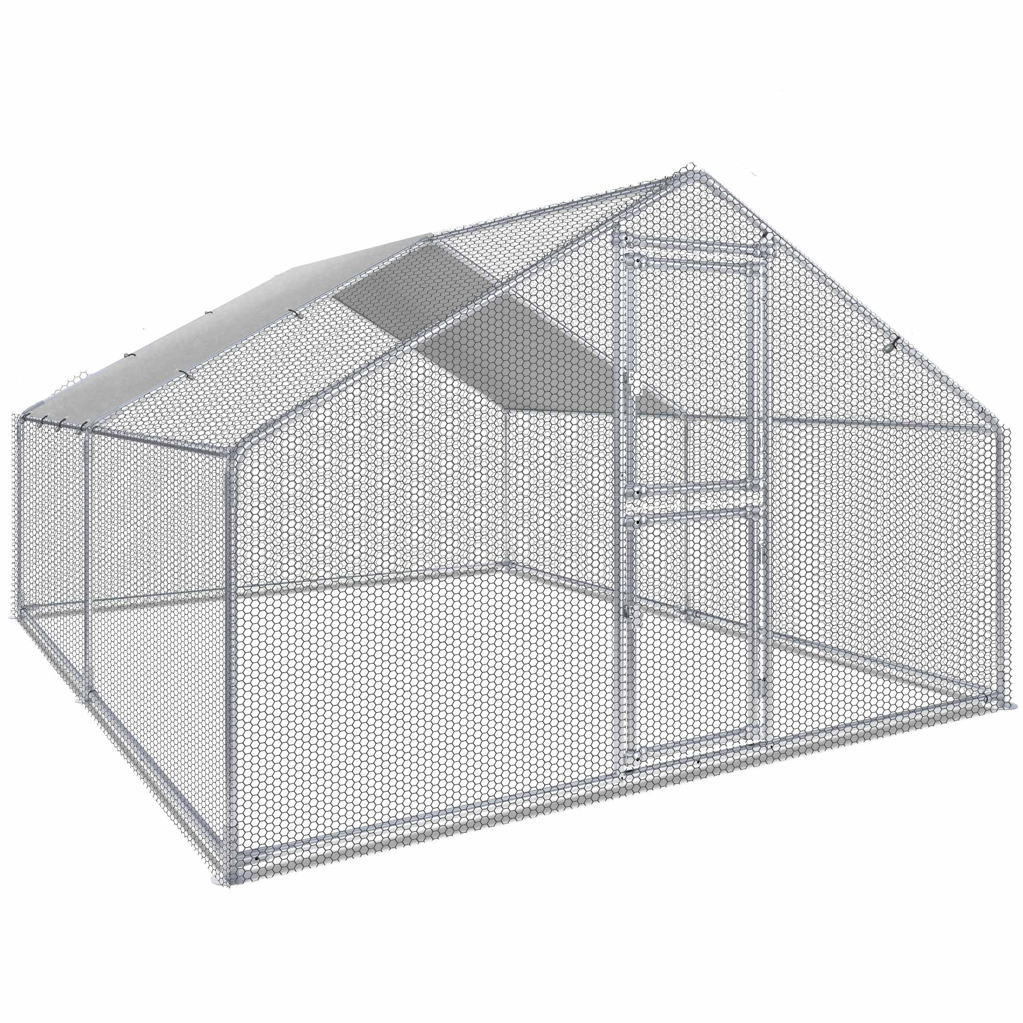 DWVO Large Metal Chicken Coop, Predator Proof Outdoor Poultry Cage, 13. ...