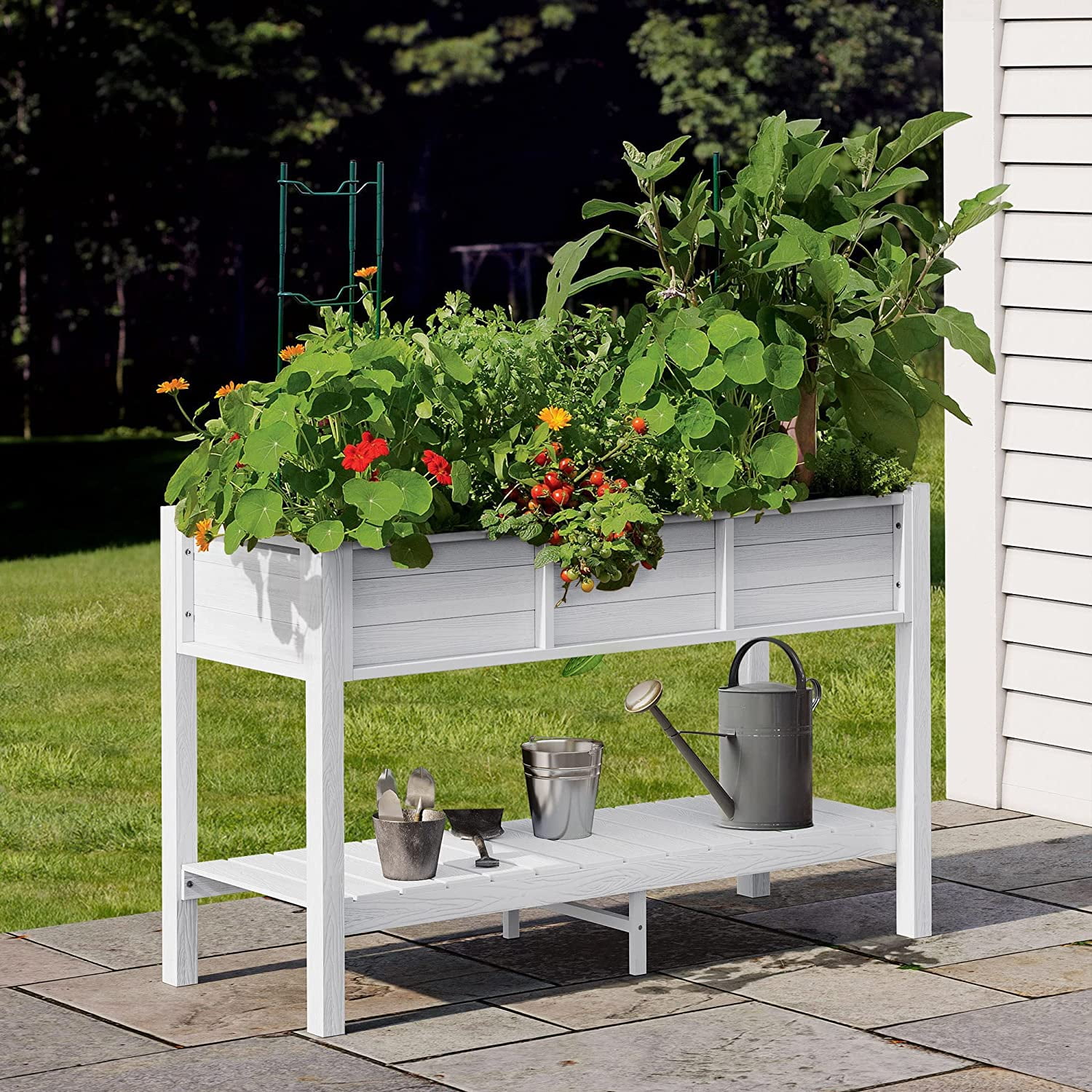DWVO Raised Garden Bed Elevated Wooden Planter Box Stand with Legs and ...