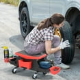 DWVO Rolling Mechanic Stool 330 LBS with Wheels, Mechanics Seat with 2 ...