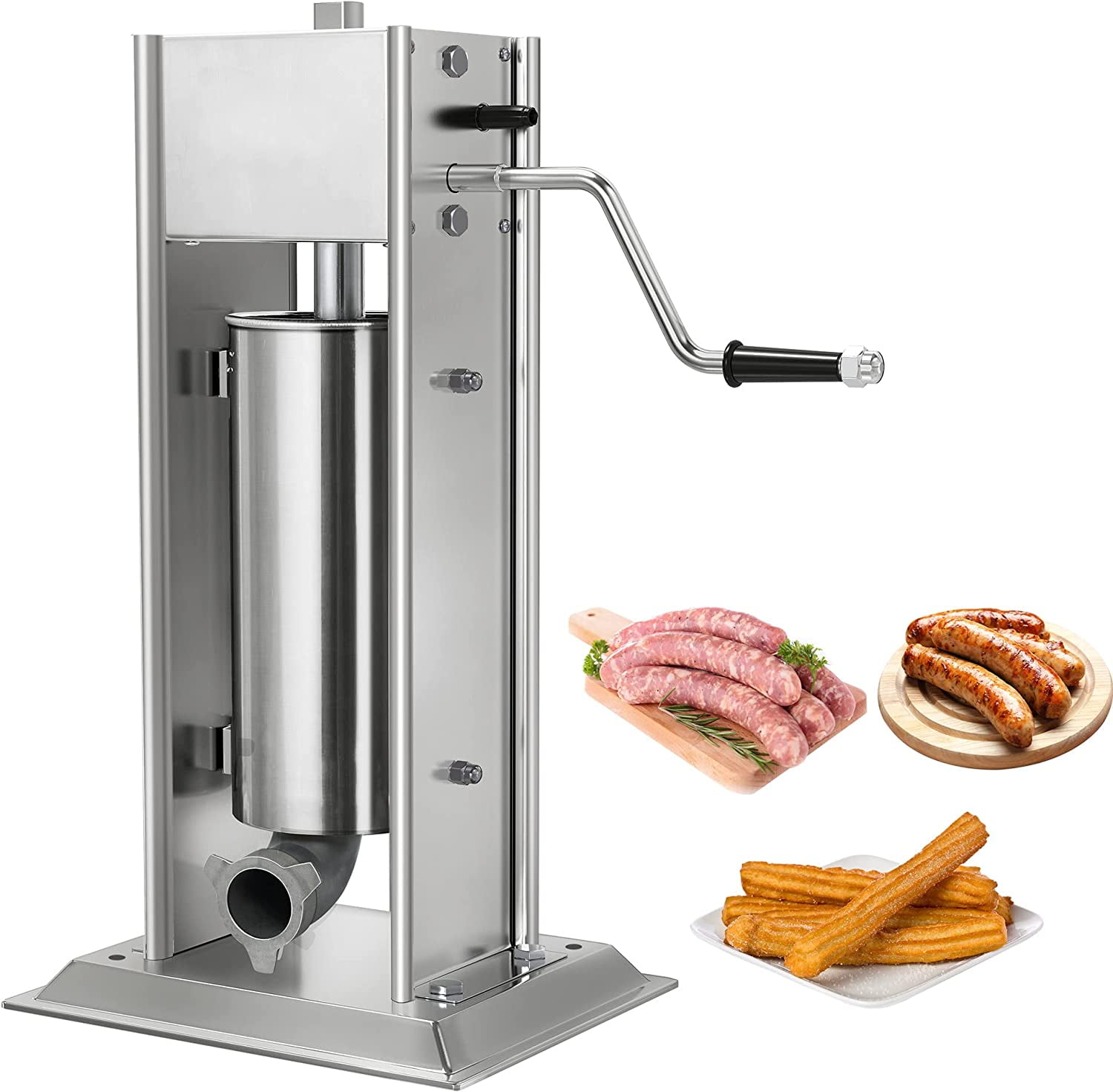 DWVO Sausage Stuffer, 5L/11LB 2 Speed Stainless Steel Vertical Sausage ...