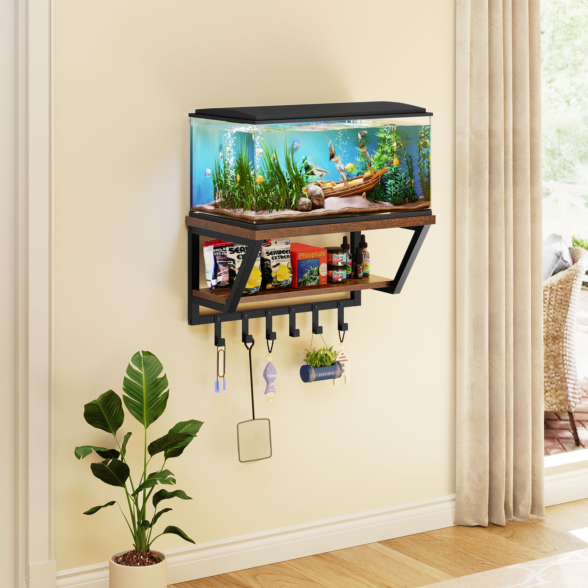 DWVO Wall Mount Aquarium Stand, 10-20 Gallon Tank, Durable Metal Frame ...