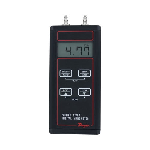 DWYER INSTRUMENTS 477AV-3, Digital manometer; range 0-200.00" w.c.; air ...