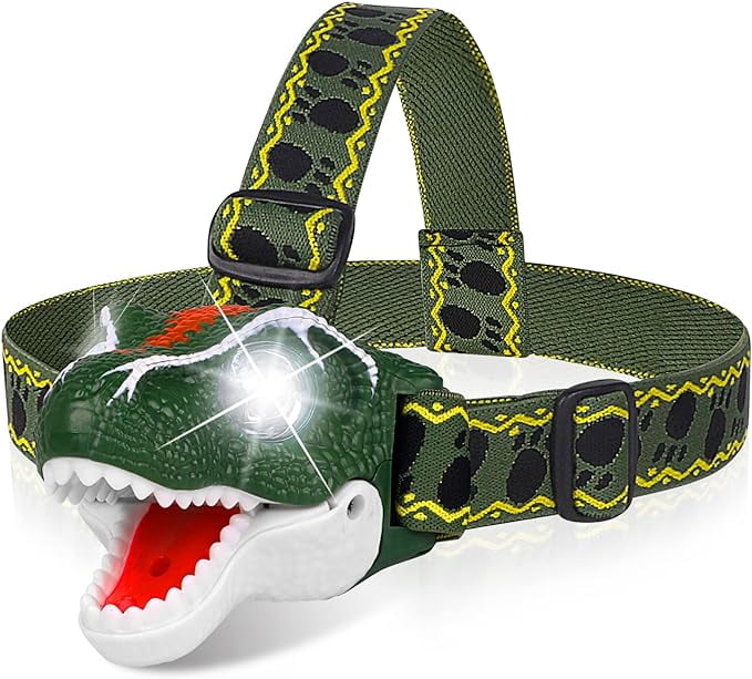 DX DA XIN Dinosaur LED Headlamp T-Rex for Kids Flashlights Camping Gear ...