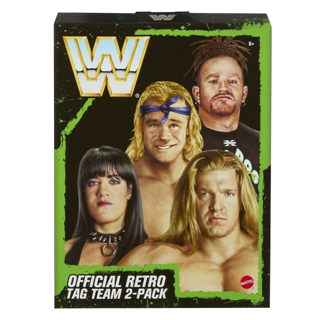Mattel WWE Retro DX Wrestlers Collectible 4-Pack Exclusive (Triple H, Chyna, Road Dogg, Billy ...