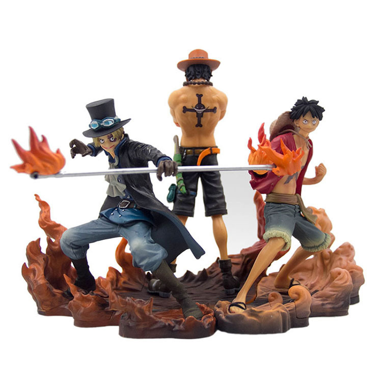 DXF One Piece Three Brothers Ace, Sabo and Luffy Hand-made Figure Toy ...