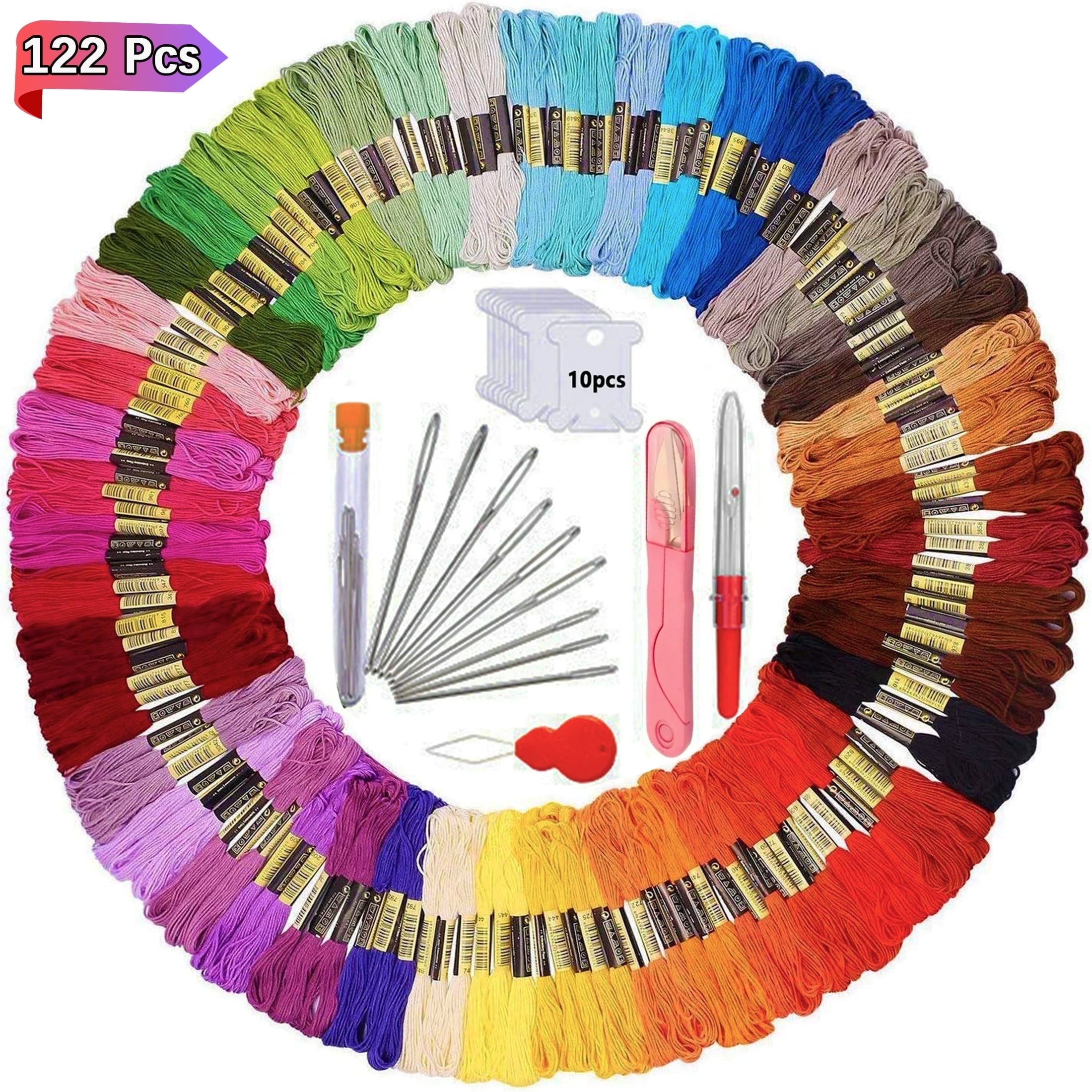 DXIMRX Embroidery Floss, 100 Color Thread Multi-Pack, 6 Strand, 8m ...
