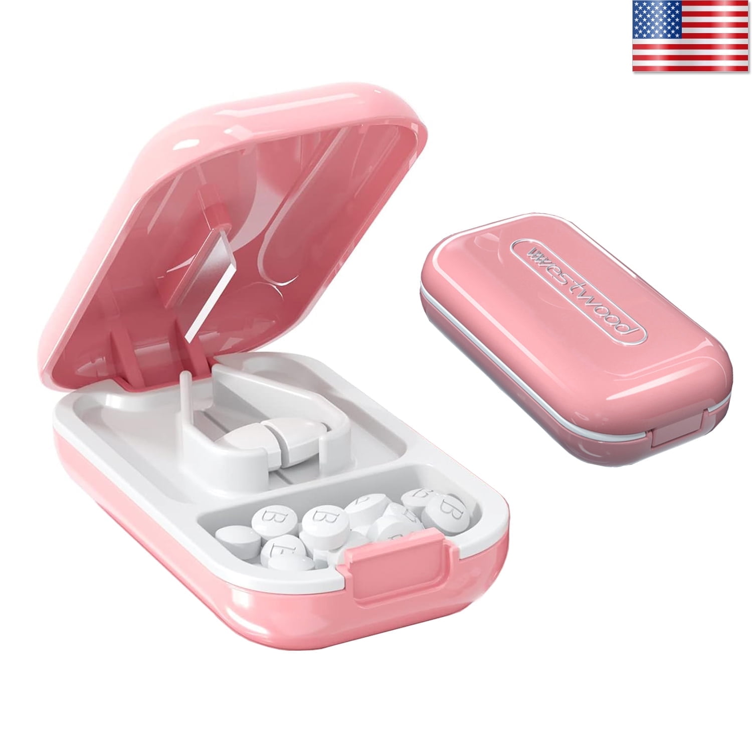 DXIMRX, Pill Cutter, Pill Splitter for Small or Large Pills, Pink ...