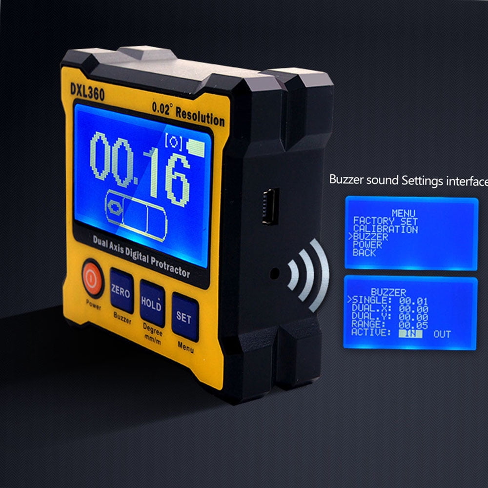 DXL360 Dual Axis Digital Angle Protractor With 5 Side Magnetic Base ...