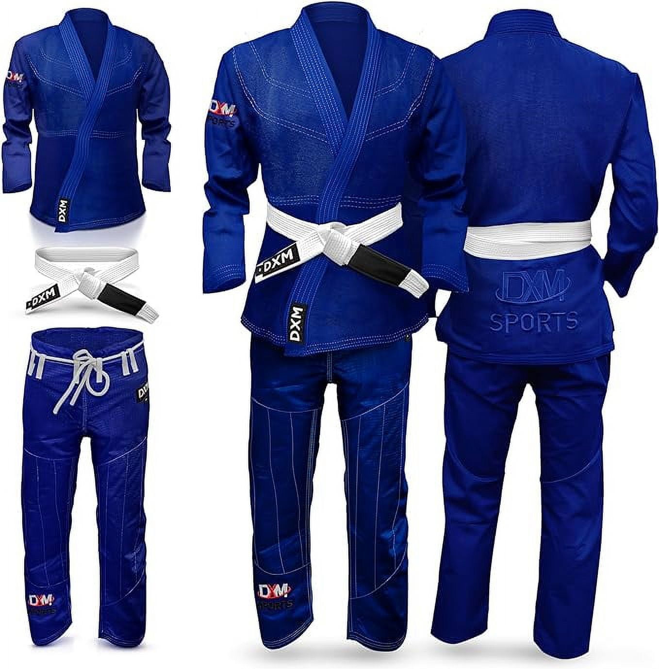 DXM SPORTS Brazilian Jiu Jitsu BJJ Gi Kimono for Adults - A2, Blue ...