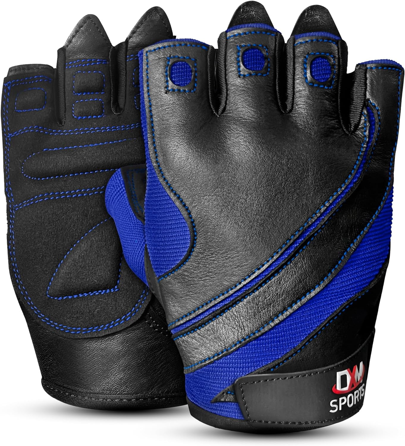 DXM SPORTS Weightlifting Workout Gym Gloves for Men - Medium, Blue ...