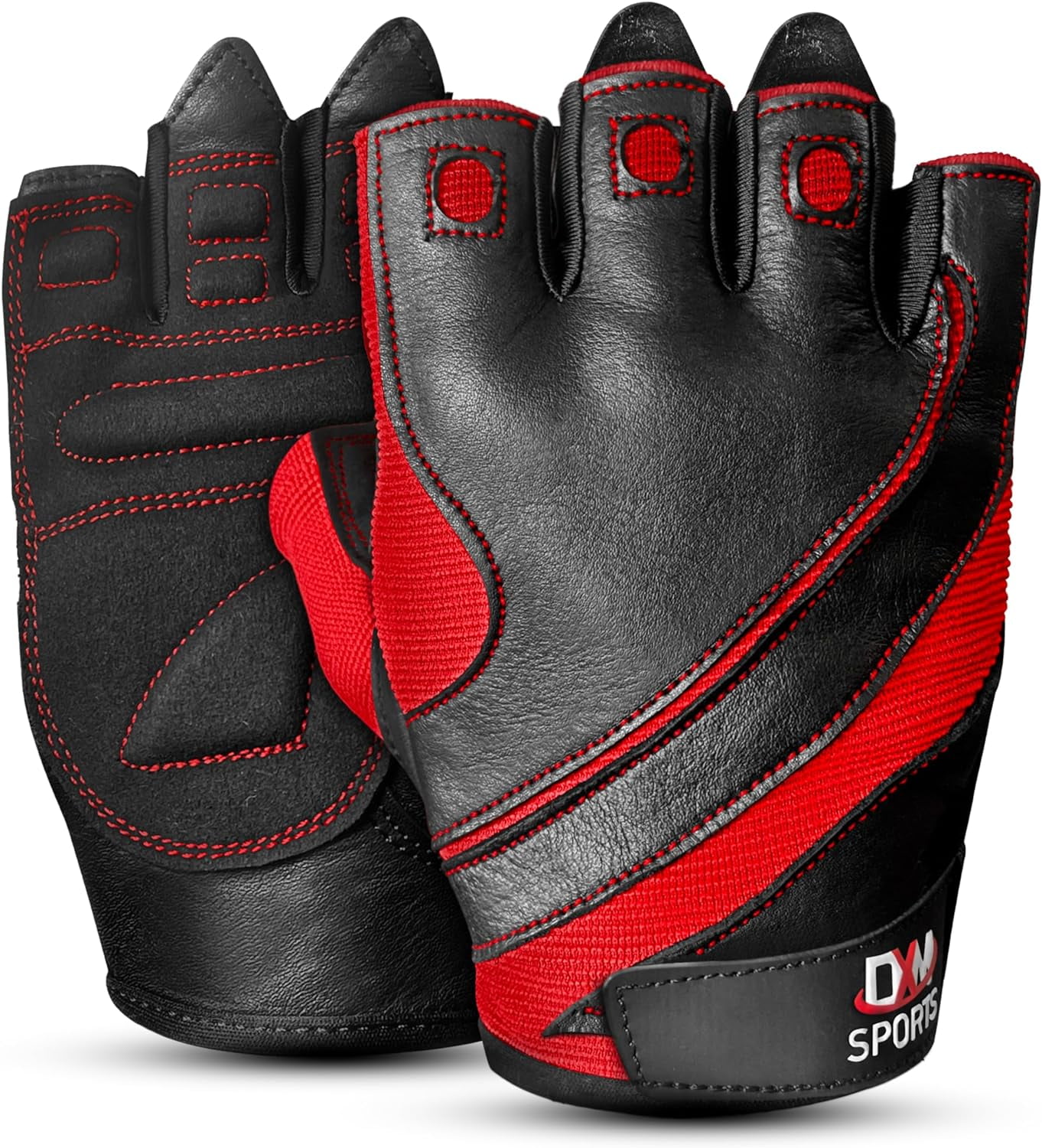 DXM SPORTS Weightlifting Workout Gym Gloves for Men - Small, Red ...