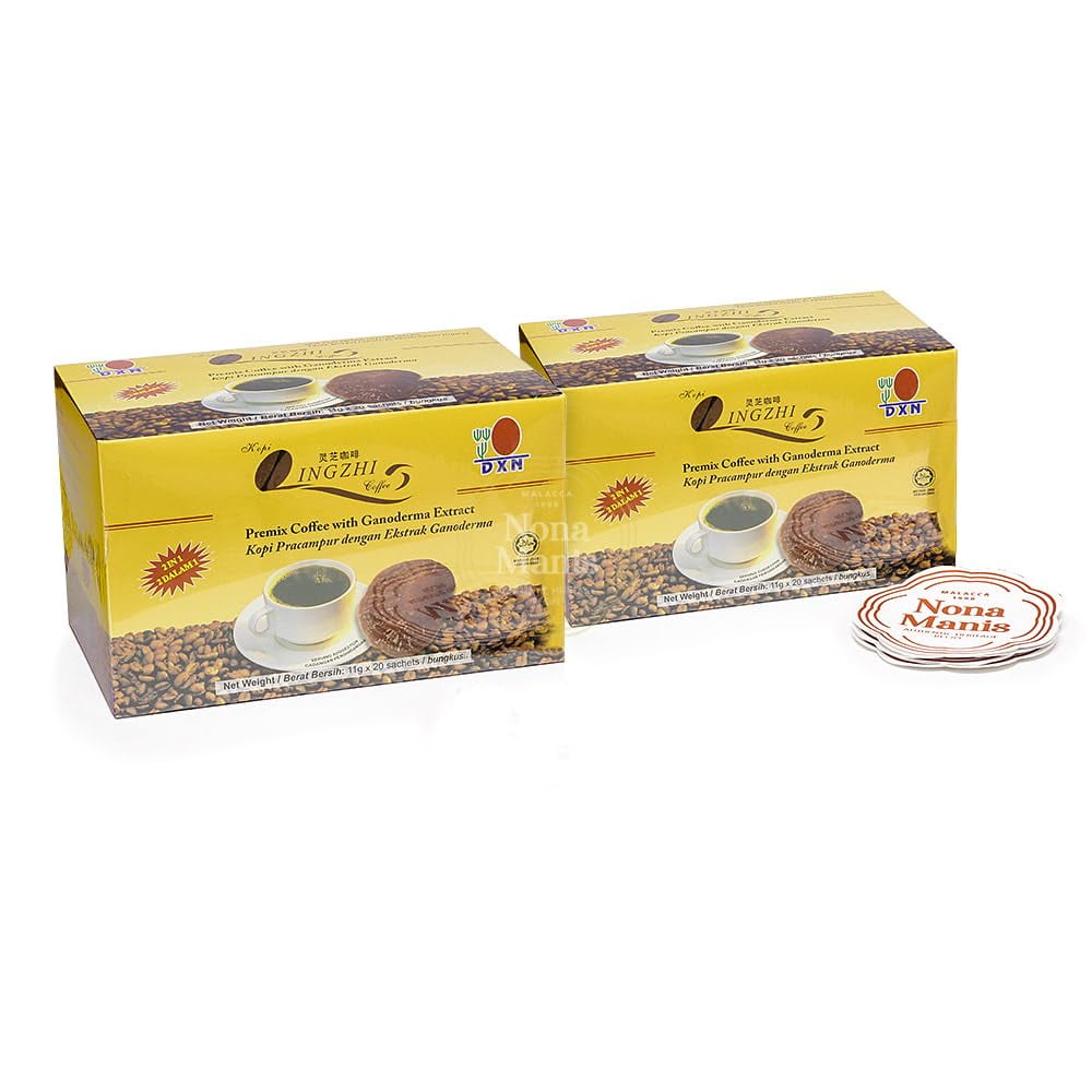 DXN Lingzhi Black Coffee 2 in 1 + 5's Nona Manis Disposable Coaster ...