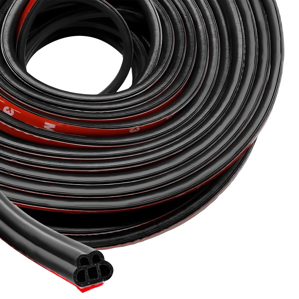DXNQ Car Door Rubber Seal Strip, 16.4Ft Double Layer 5-Hole Self ...