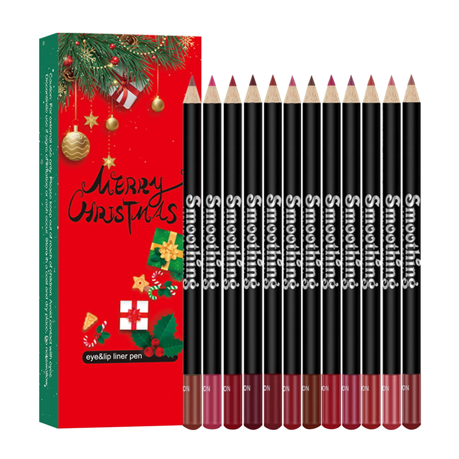 DXOUPM Christmas Lip Liner Set Natural Lip Makeup Smooth & Long Lasting ...