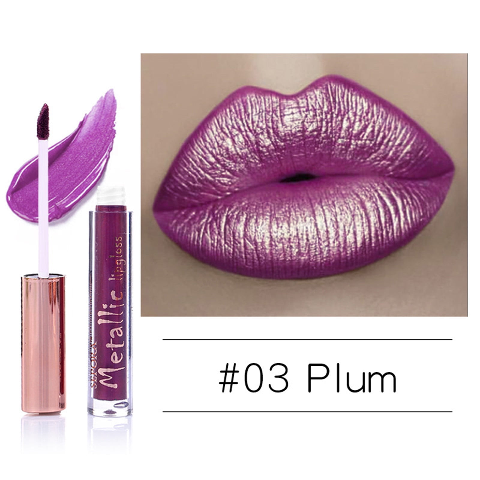 DXOUPM Lip Stain Makeup Lipstick Metallic Color Lip Glaze Highly ...