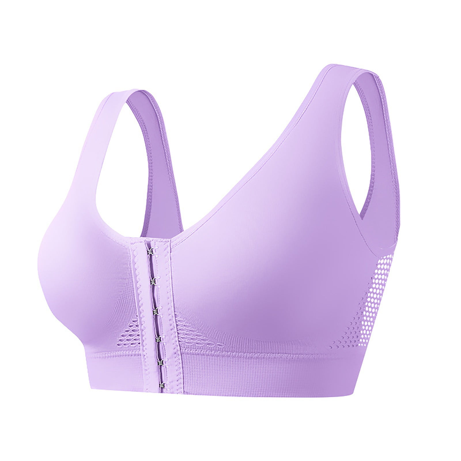DXOUPM Women's Wireless Front Closure Bra Cotton Full Coverage Back ...