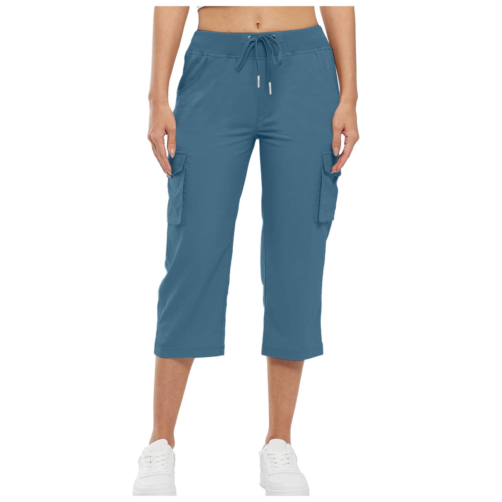 DXOUPM Womens Fashion 2024 Women Cargo Capris Hiking Pants Summer ...