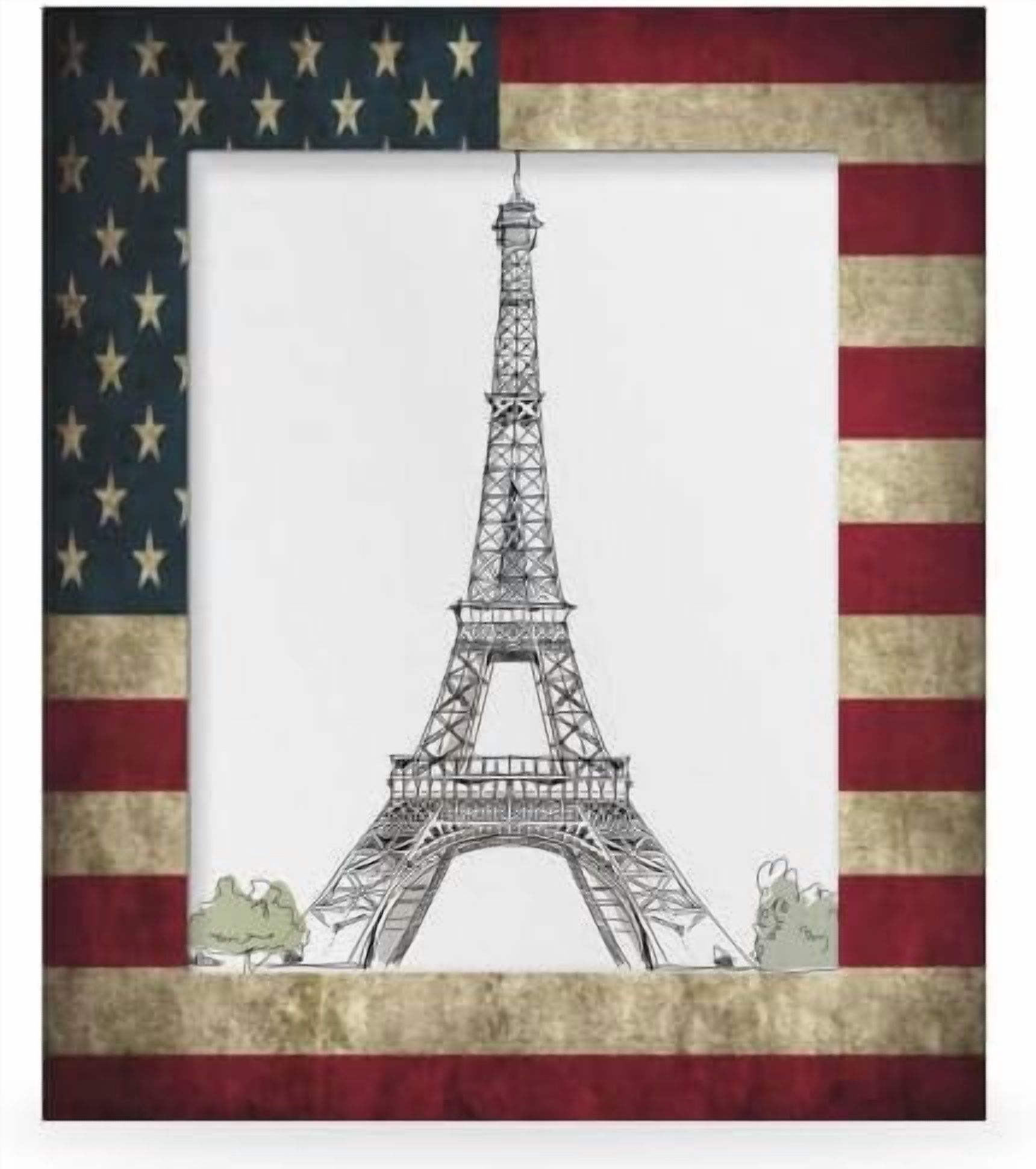DXTKWL USA Flag Picture Frames for 8 x 10 Photo, Vintage American Wood ...
