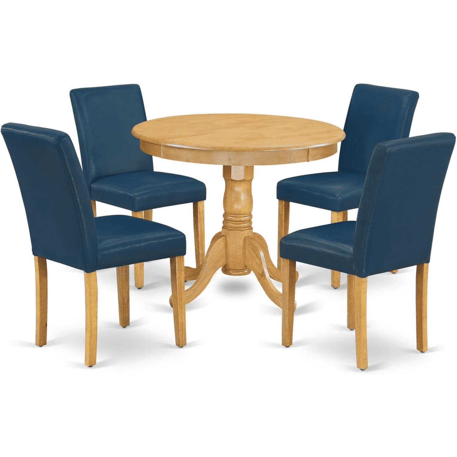 DXYJCNL ANAB3-OAK-55 Kitchen Table & Chairs Set Contains a Round Dining ...