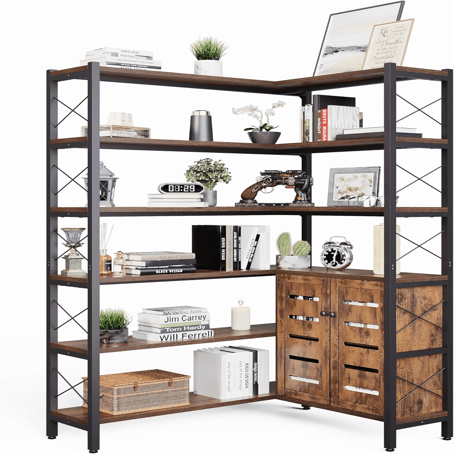 DXYJCNL Corner Bookshelves and Bookcases Industrial Corner Etagere ...