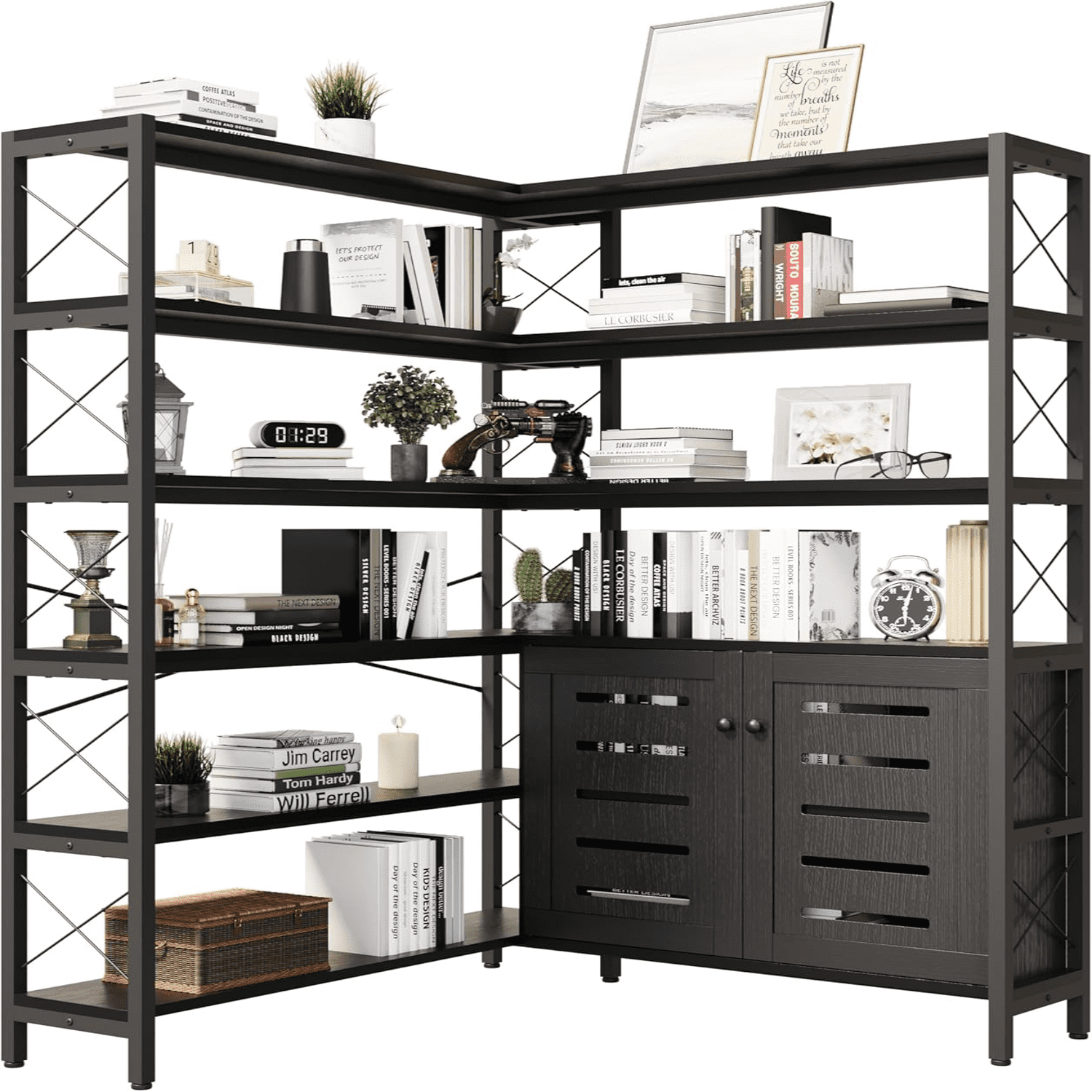 DXYJCNL Corner Bookshelves and Bookcases Industrial Corner Etagere ...