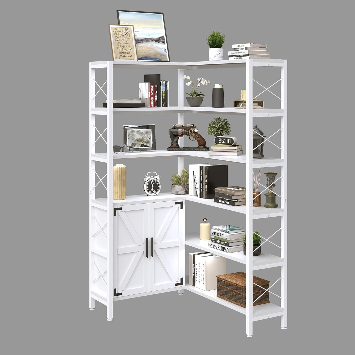 DXYJCNL Corner Bookshelves and Bookcases Industrial Corner Etagere ...