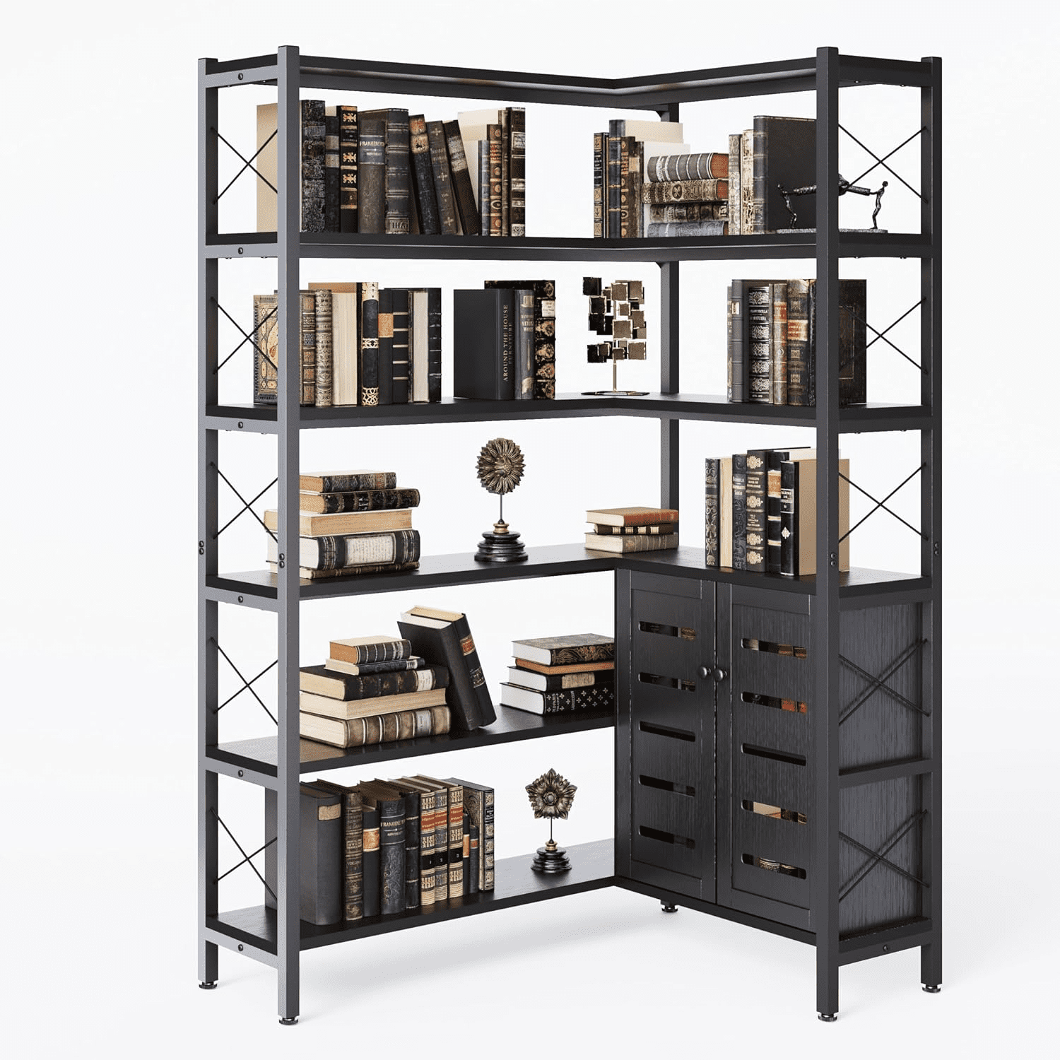 DXYJCNL Corner Bookshelves and Bookcases Industrial Corner Etagere ...